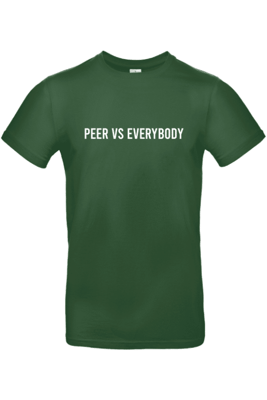 Tee-shirt vert Unisexe Peer VS Everybody - Réalisé par la marque Ultra ...